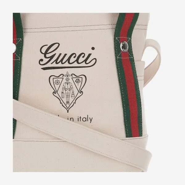 Gucci Printed Fabric Bag Medium Web Detail