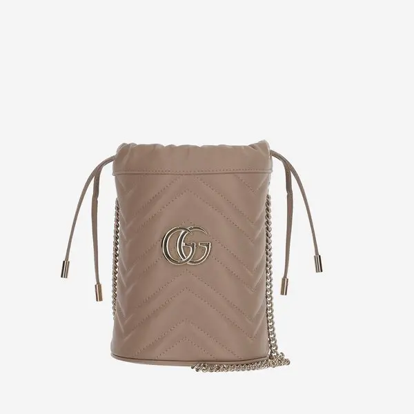 Gucci Mini Gg Marmont Bucket Bag - Beige