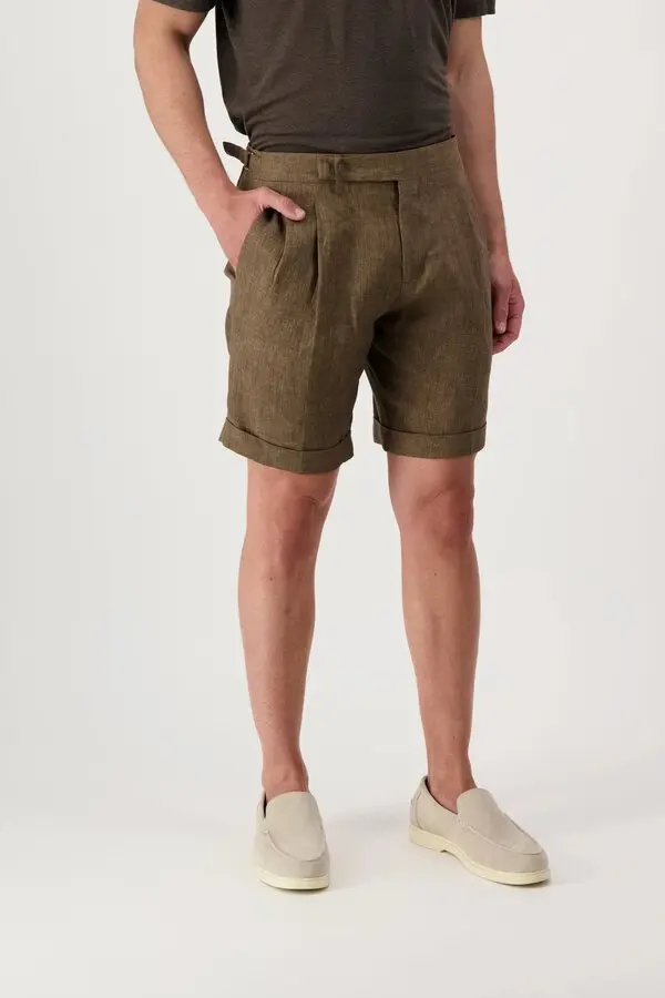 AUTORE Bermuda Torres In Linen - Marrone