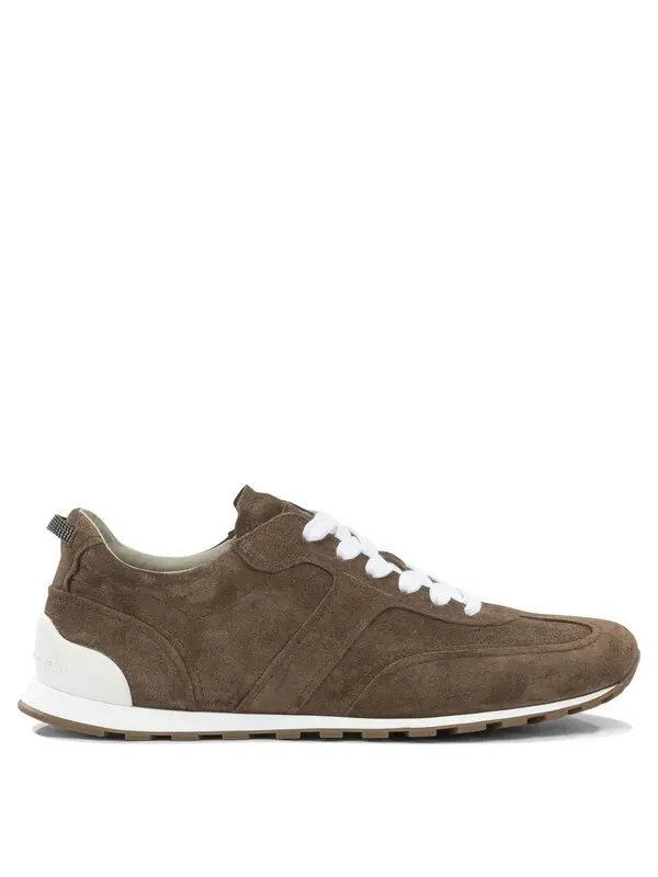 Brunello Cucinelli Shiny Loops' Low Top Sneakers - Brown