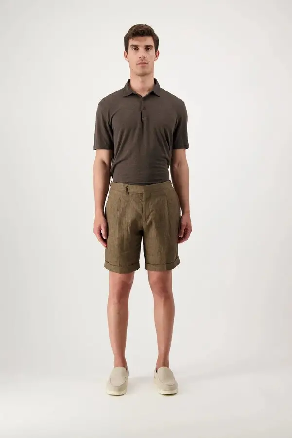 AUTORE Bermuda Torres In Linen - Marrone