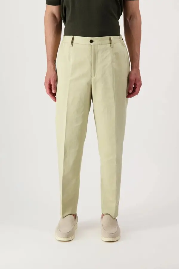 AUTORE Trousers In Cotton And Linen - Beige