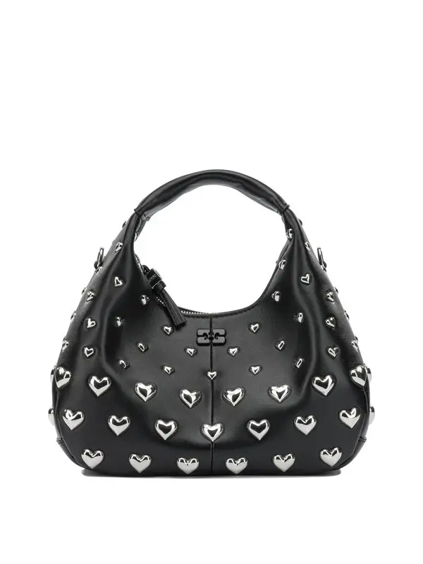 GANNI Mini Hobo Heart' Small Handbag - Black