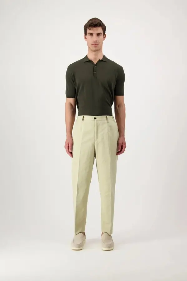 AUTORE Trousers In Cotton And Linen - Beige