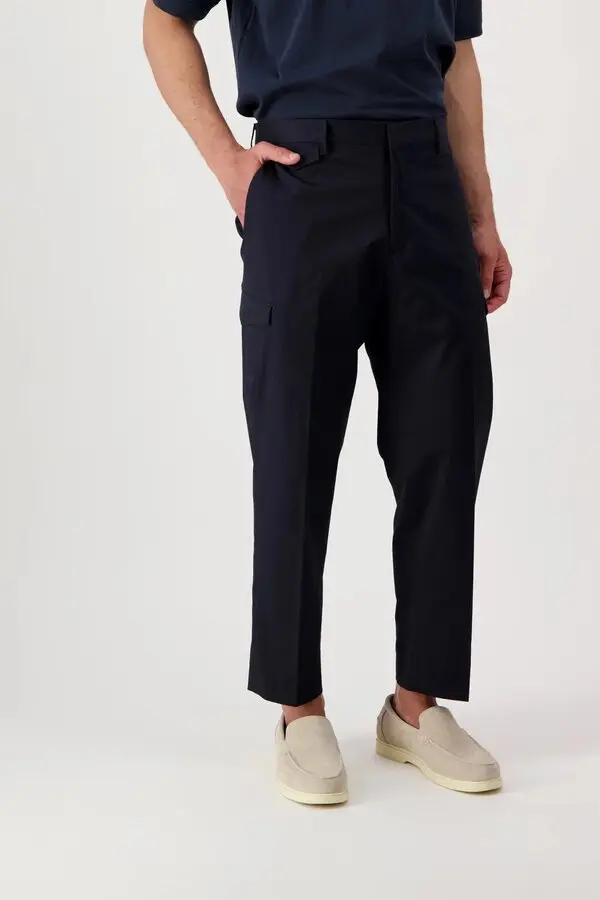 AUTORE Trousers Cabot In Cotton - Blue Navy