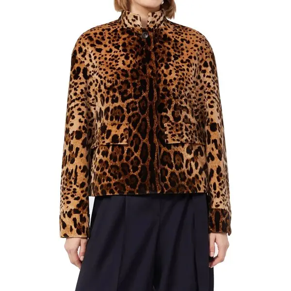Max Mara Studio Edro Leopard Jacket - Brown