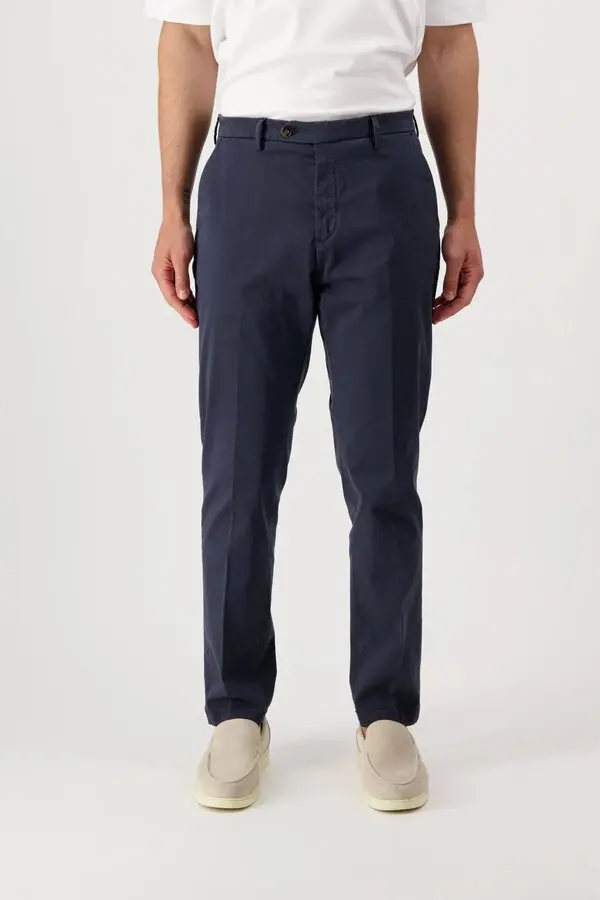 AUTORE Trousers Drake In Cotton - Blue Navy