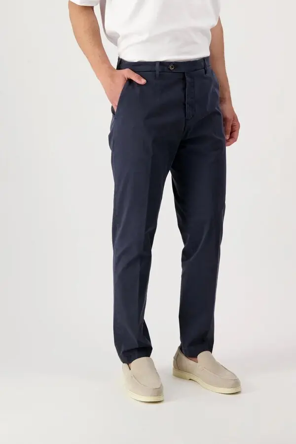 AUTORE Trousers Drake In Cotton - Blue Navy