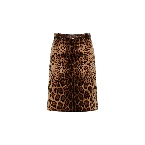 Max Mara Studio Leopard Falange Skirt