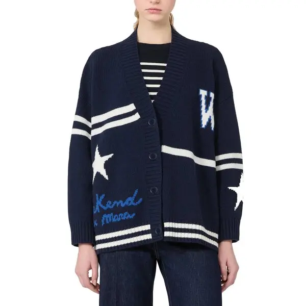 Max Mara Weekend Belgio Wool Cardigan - Blue
