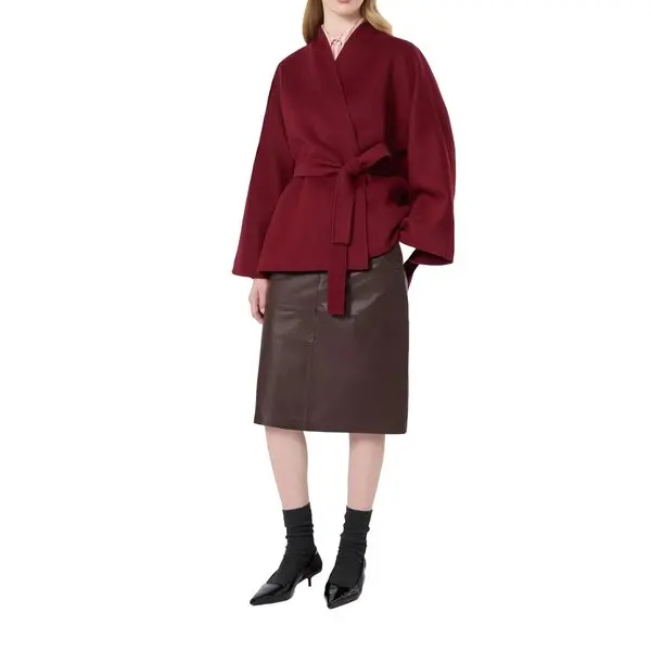 Max Mara Studio Timore Leather Pencil Skirt