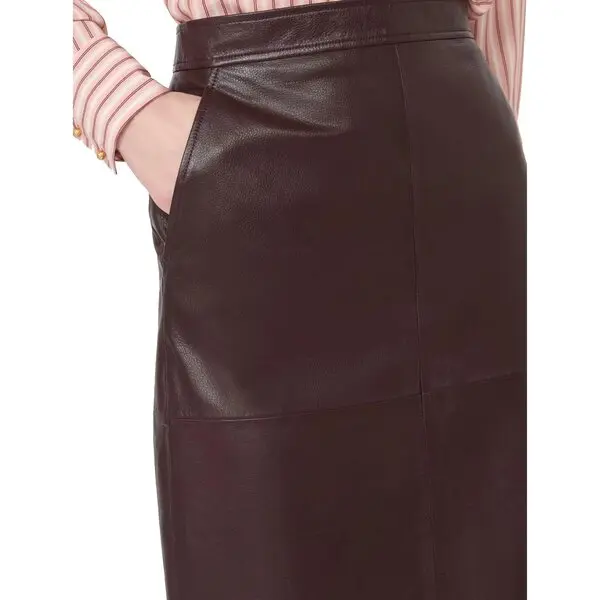 Max Mara Studio Timore Leather Pencil Skirt