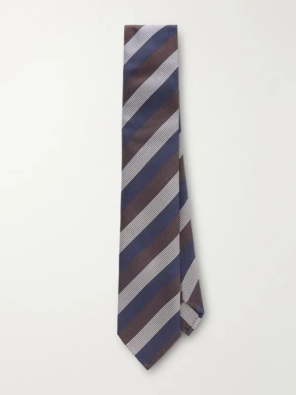 DE PETRILLO 8cm Striped Silk-jacquard Tie