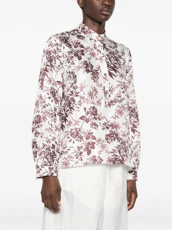 TRAME AUREE Printed Silk Shirt
