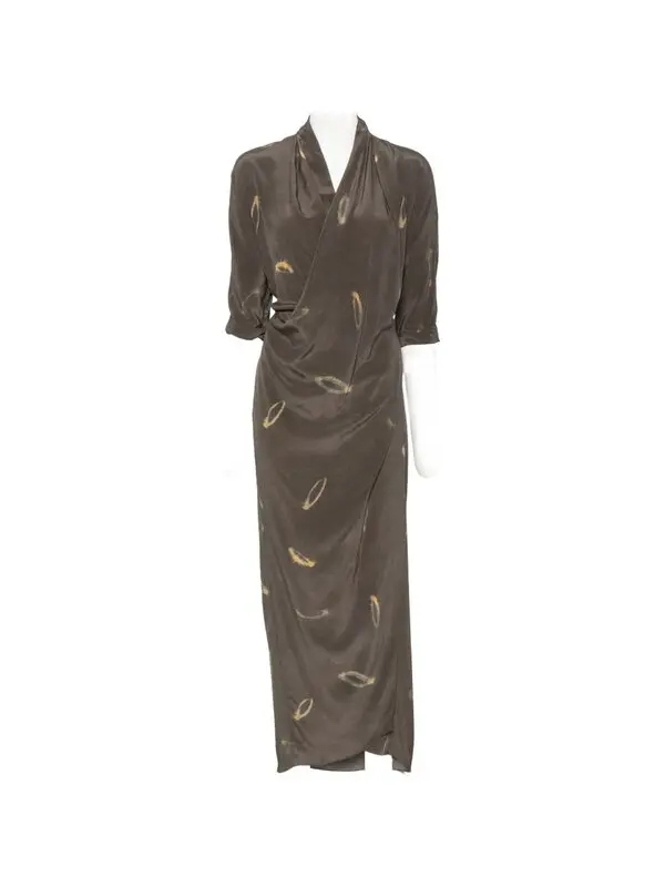 CORTANA Thea Printed Silk Long Dress