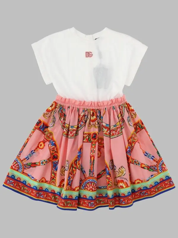 Dolce & Gabbana Vestito Con Gonna A Fantasia