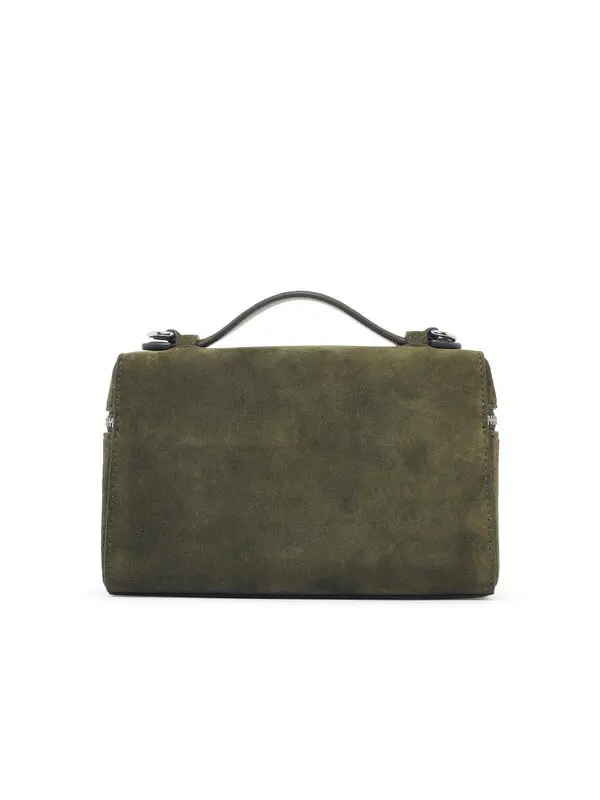 Tory Burch Romy Slim Top Handle' Suede Bag - Green