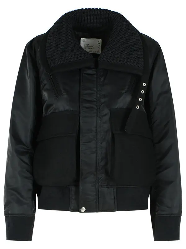 Sacai Melton Jacket In Nylon - Black