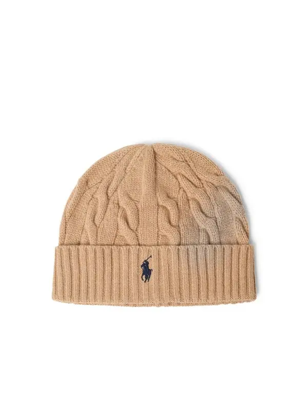 Polo Ralph Lauren Brown Wool And Cashmere Beanie - Beige
