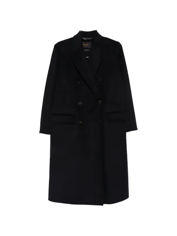 PALTO' Arianna Wool Double Breasted Coat - Navy