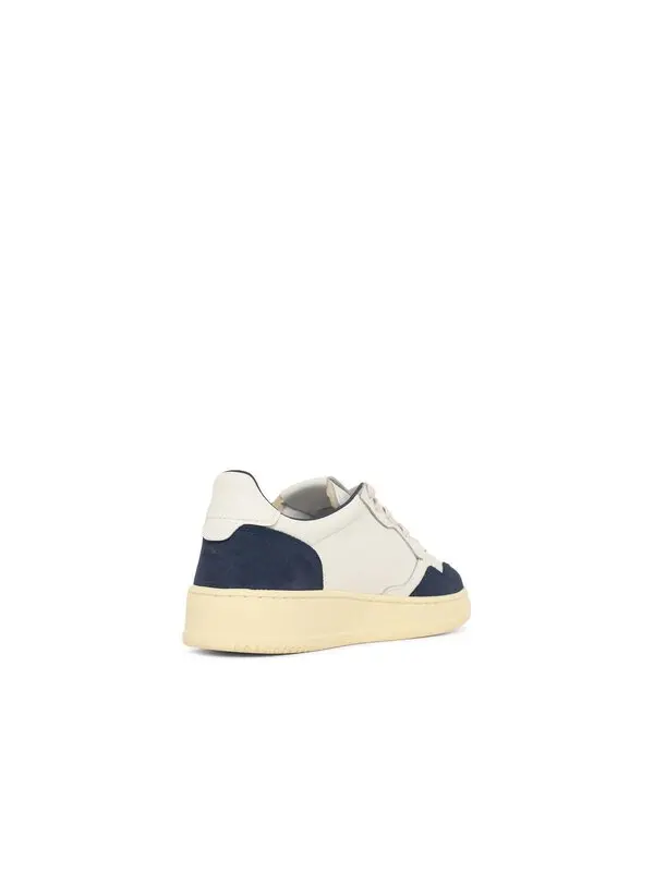 AUTRY Medalist Low' White And Lear Sneakers - Blue