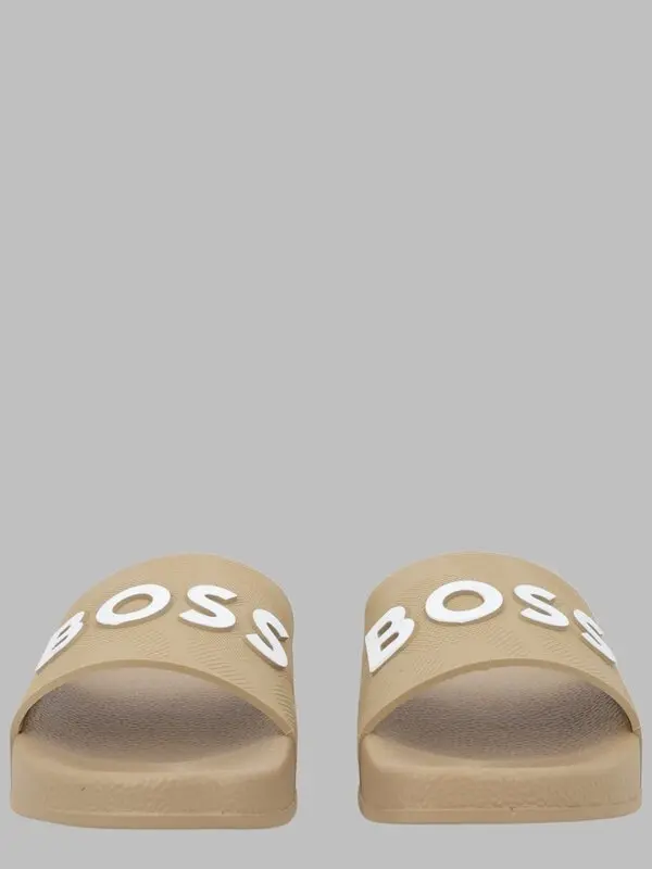 BOSS Ciabatta Con Fascia Logata - Beige