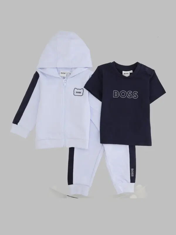 BOSS Set Tuta Intera In Misto Cotone Garzato E T Shirt