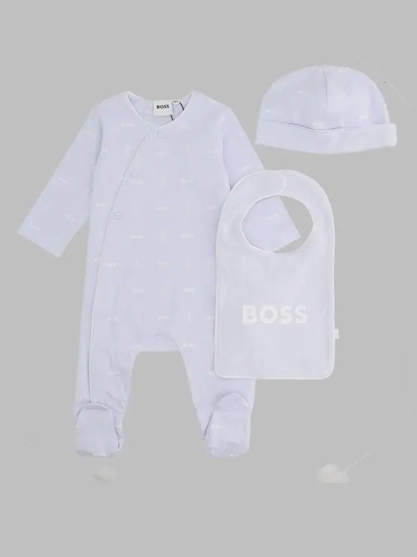 BOSS Set Pigiama Intero Bavaglino E Cappellino Logato
