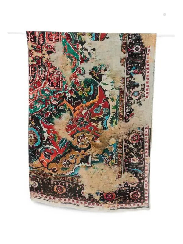 Faliero Sarti Beige Carpet Print Stole