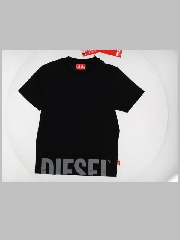 DIESEL® T Shirt Con Logo Cut Off - Black