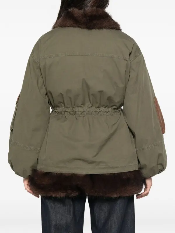 FRONT STREET Faux Fur Detail Cotton Parka Coat
