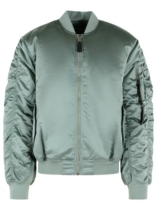 Alpha Industries Ma 1 Uv' Silverblue Nylon Bomber Jacket