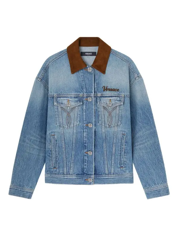 Versace Denim Cotton Jacket - Navy