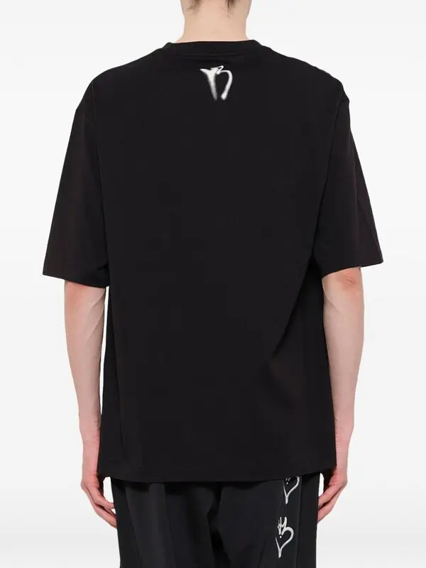 Y3 Printed Cotton T Shirt
