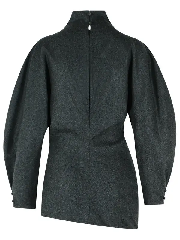 Khaite Harlow' Wool And Charcoal Cashmere Top