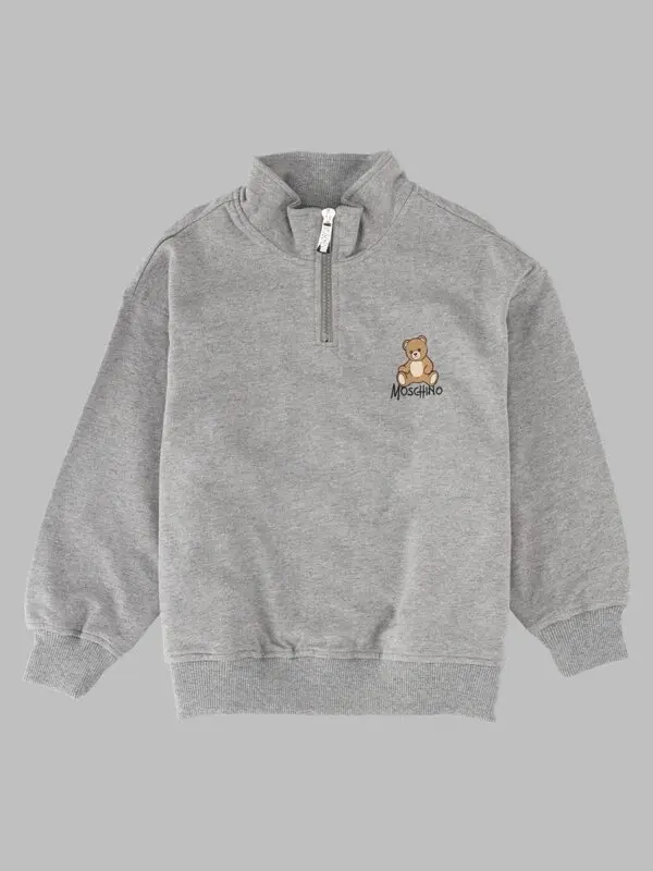 Moschino Felpa Con Chiusura A Mezza Zip E Dettaglio Teddy Bear