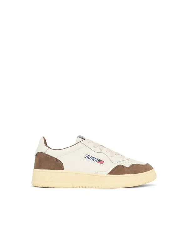 AUTRY Medalist Low' White Lear And Tobacco Sneakers - Brown