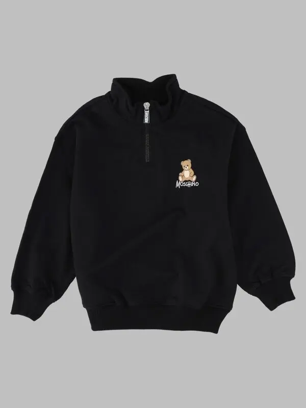 Moschino Felpa Con Chiusura A Mezza Zip E Dettaglio Teddy Bear