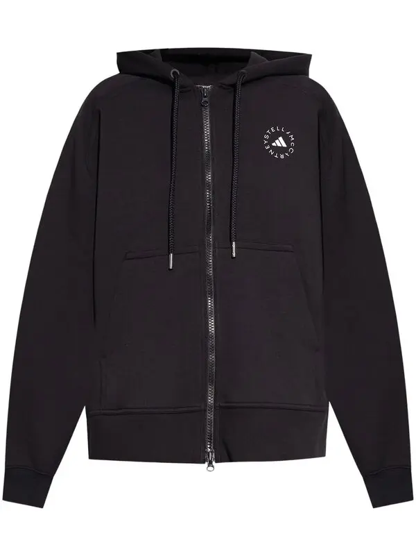 Adidas By Stella McCartney Logo Cotton Hoodie - Black