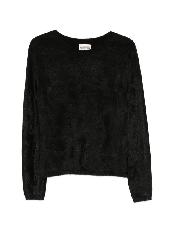 SEMICOUTURE Lettice Crewneck Sweater - Black