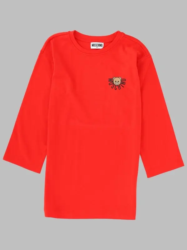 Moschino Vestito Manica Lunga Con Logo