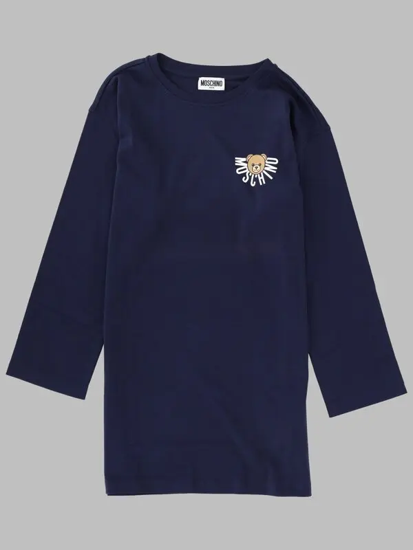 Moschino Vestito Manica Lunga Con Logo