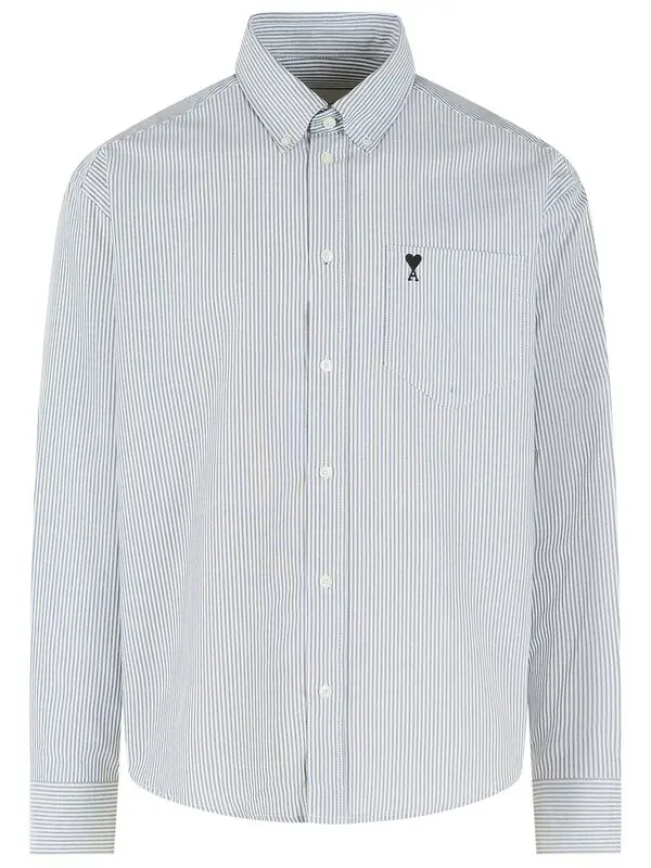 AMI Paris De Cœur' And White Cotton Shirt