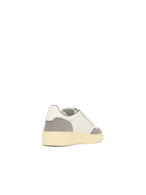 AUTRY Medalist Low' White And Lear Sneakers - Grey