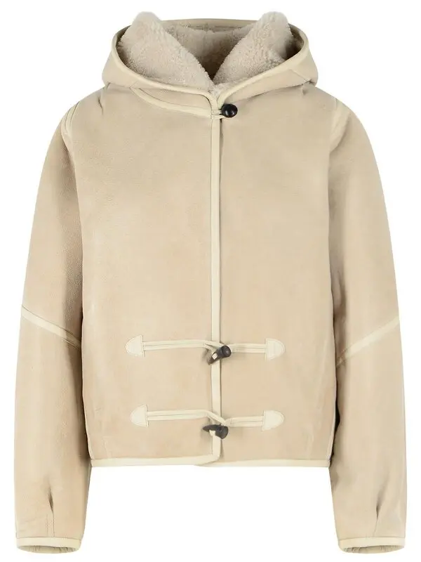 Isabel Marant Étoile Amiel' Ecru Sheepskin Short Coat - Beige