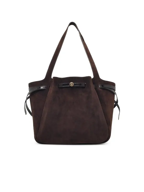 Tory Burch Romy Tote' Suede Bag - Brown