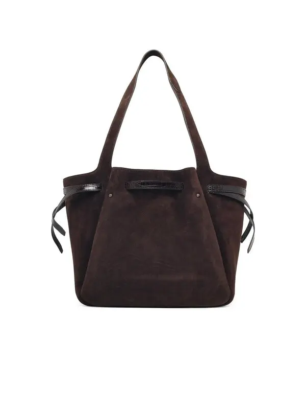 Tory Burch Romy Tote' Suede Bag - Brown