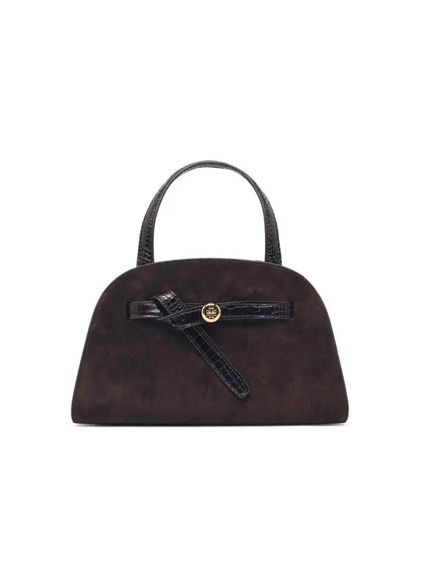 Tory Burch Romy' Small Suede Top Case - Brown
