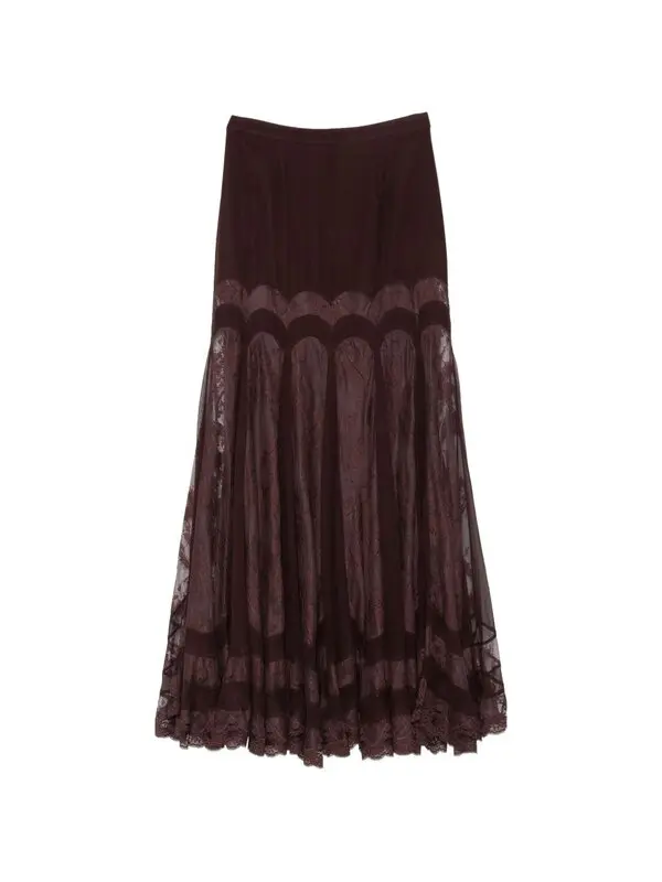 Zimmermann Valiant Silk Maxi Skirt - Brown