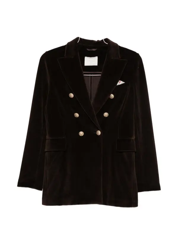 CIRCOLO 1901 Cotton Double Breasted Jacket - Brown